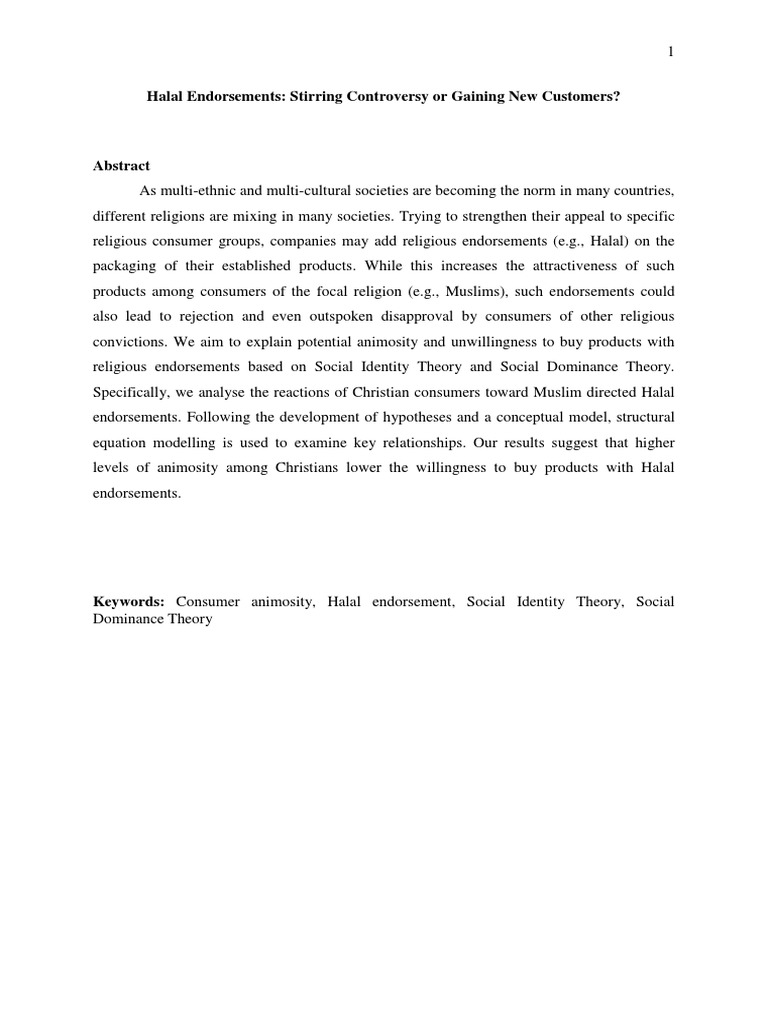 1 - IMR Halal Paper Jan 2 BBS 1-5-15 Final | PDF | Multicollinearity ...