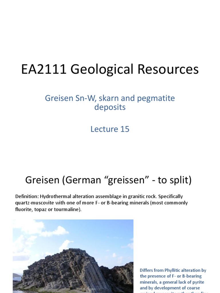 Geol Resources Lecture 15 (Greisen SN-W and Pegmatites) | PDF | Granite ...