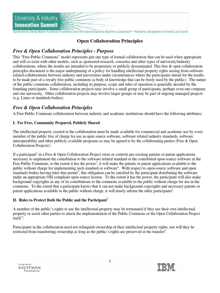 Open Collaboration Principles 12 05 | PDF | Free Software | License