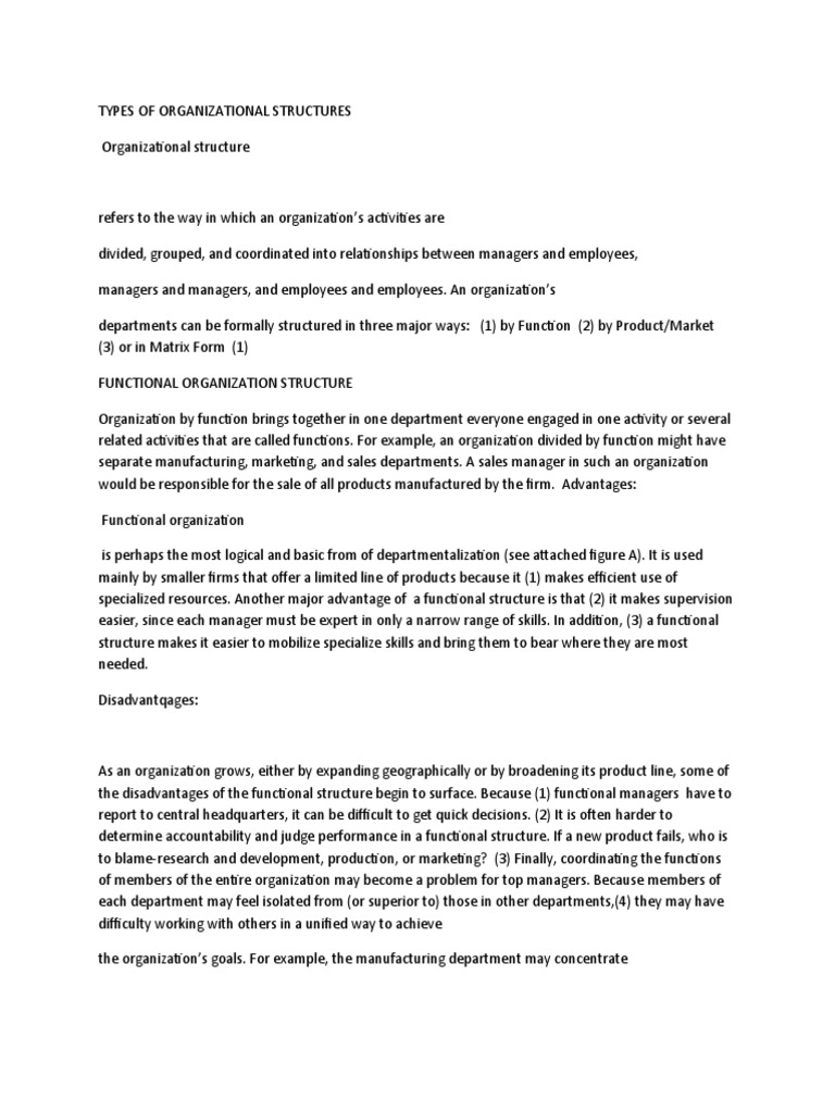 Types of Organizational Structures | PDF | Organizational Structure ...