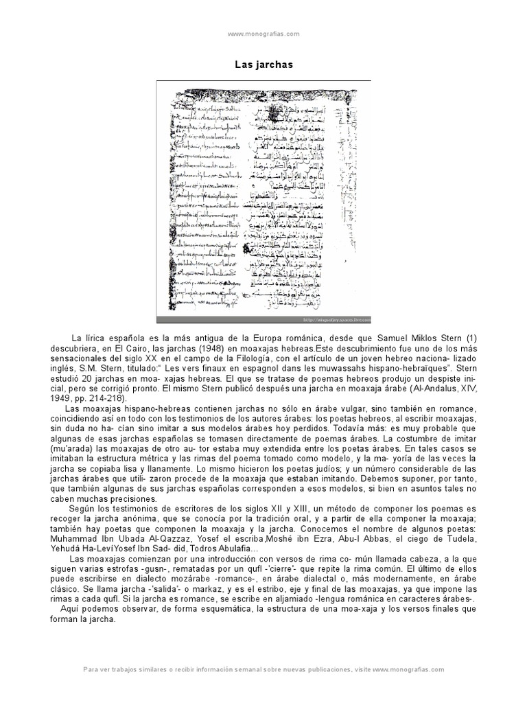 Jarchas: Lírica Hispánica Ancestral | PDF | Poesía | Idiomas