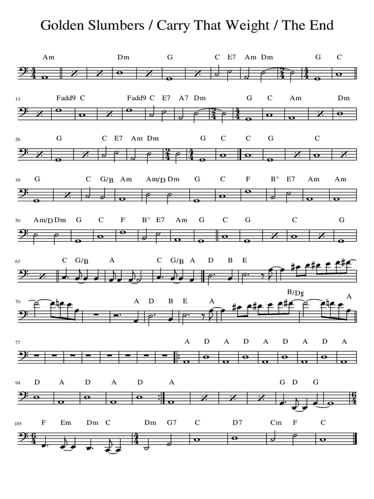 Beatles: Golden Slumbers Lyrics | PDF