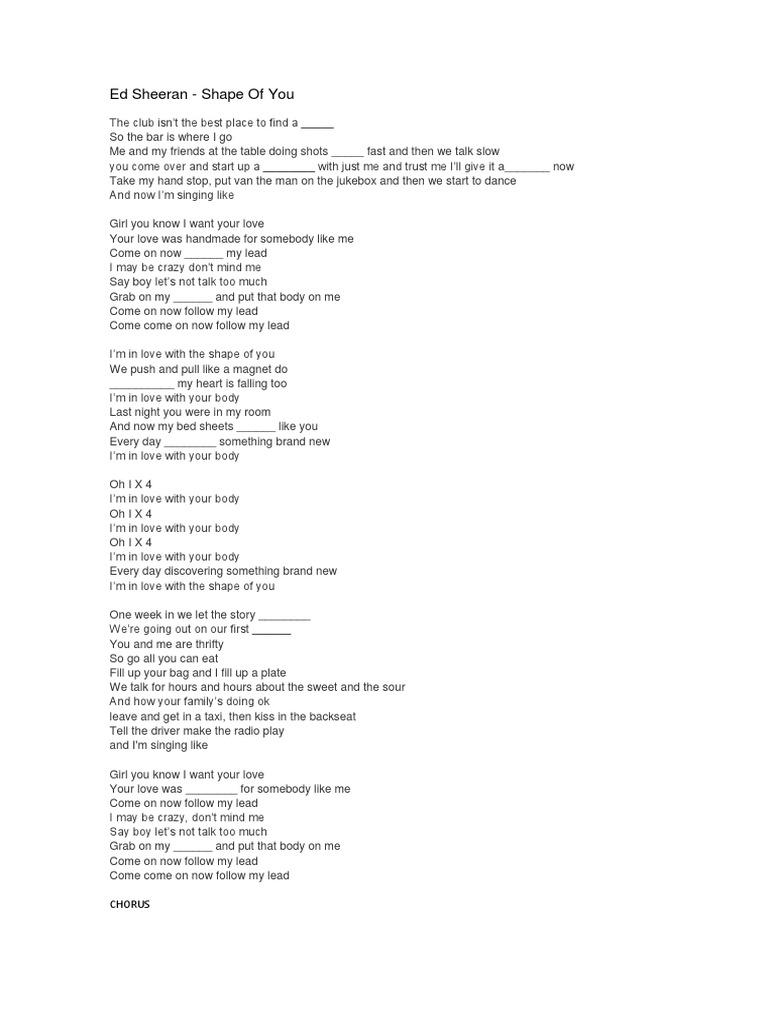 Ed Sheeran - Shape of You | PDF