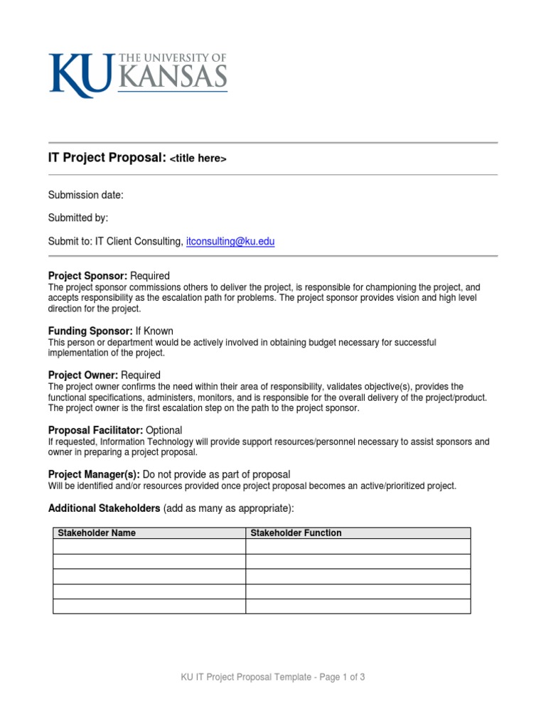 IT Project Proposal Template | PDF | Information Technology ...