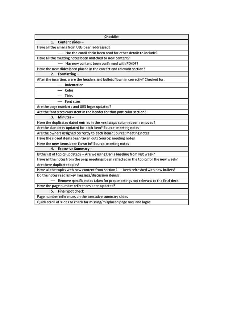 Leadership Checklist | PDF