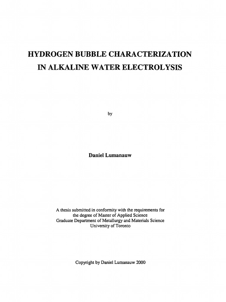 Hydrogen Bubble Characterization | PDF | Physical Chemistry | Materials