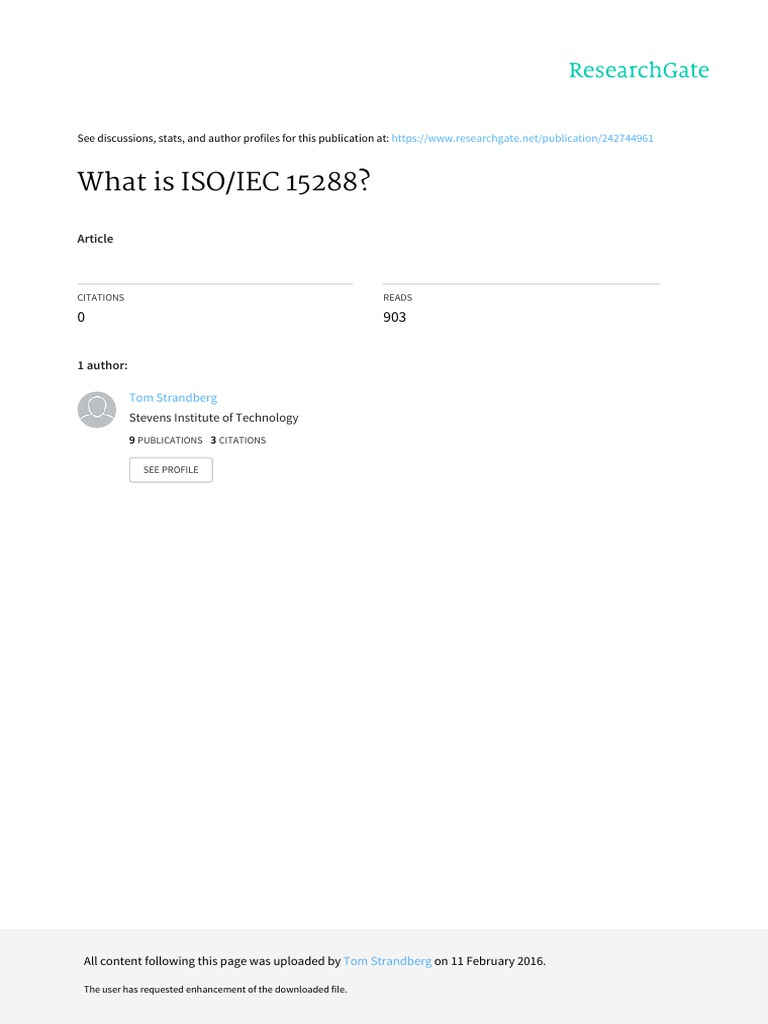 What Is ISO/IEC 15288?: Article | Download Free PDF | Business Process ...