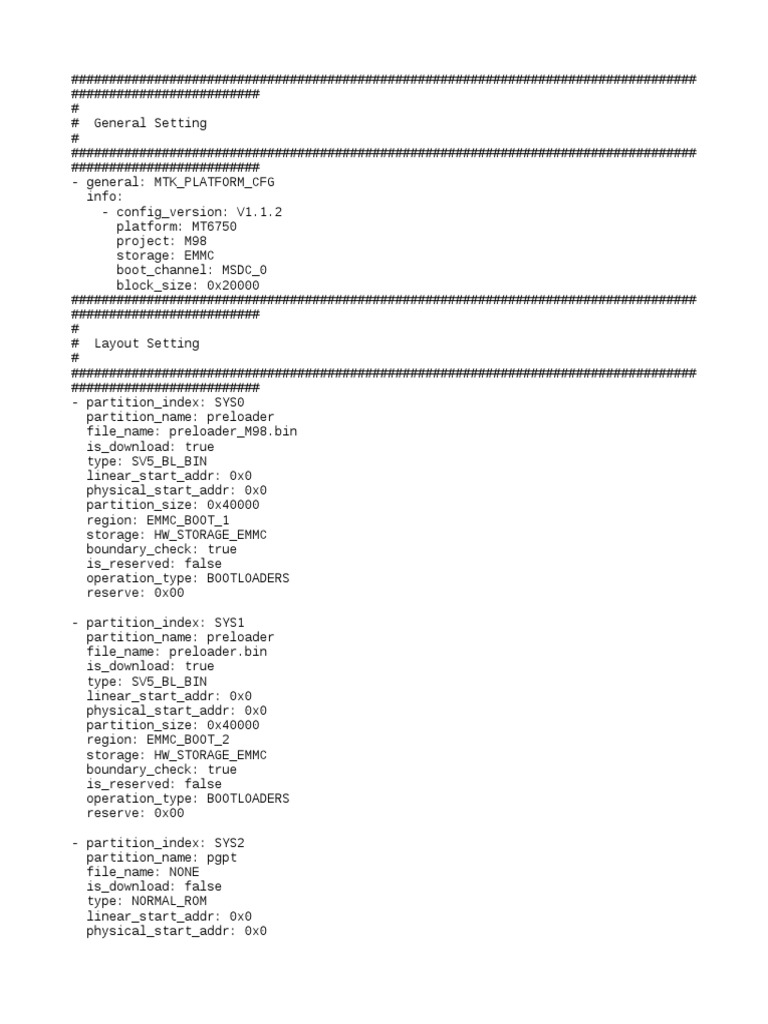 MT6750 EMMC Partition Layout Guide | PDF | Computer Data | Computer ...