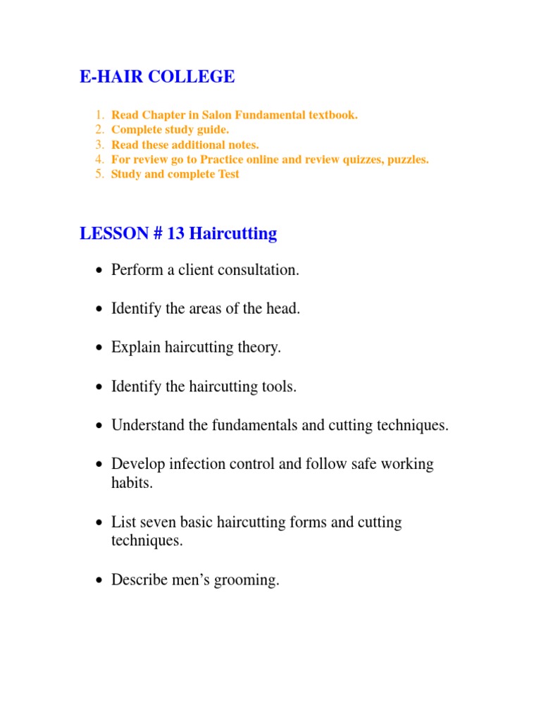 LESSON 13 Theory | PDF | Shaving | Hairstyle