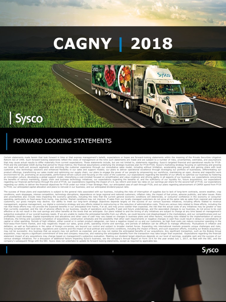 SYY Sysco 2018 CAGNY Presentation VFinal Final Website | PDF | Tax Rate ...