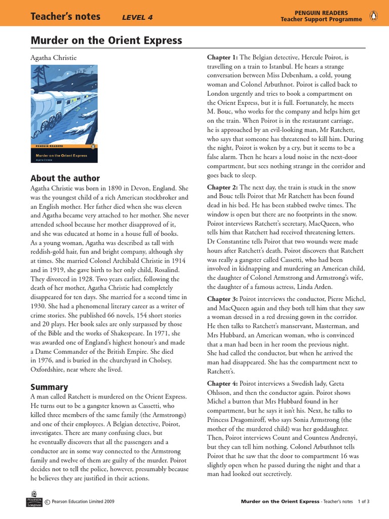 Murder On Orient Express PDF | PDF | Hercule Poirot | Crime Thriller