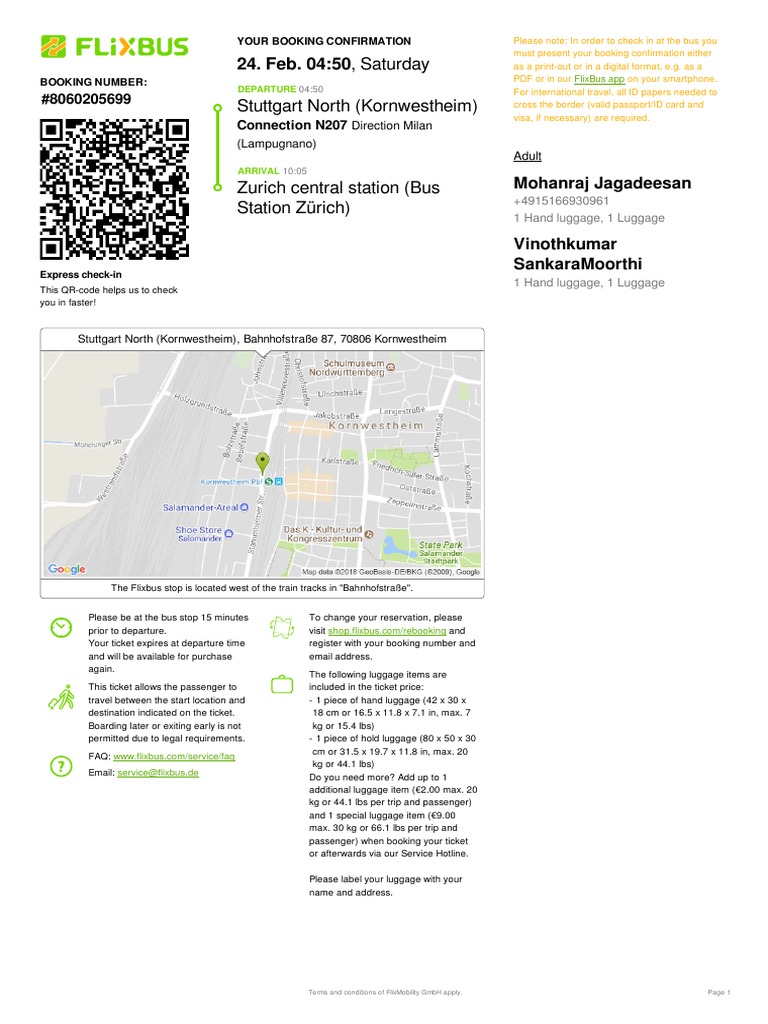 FLIX Ticket 8060205699 | PDF | Value Added Tax | Identity Document