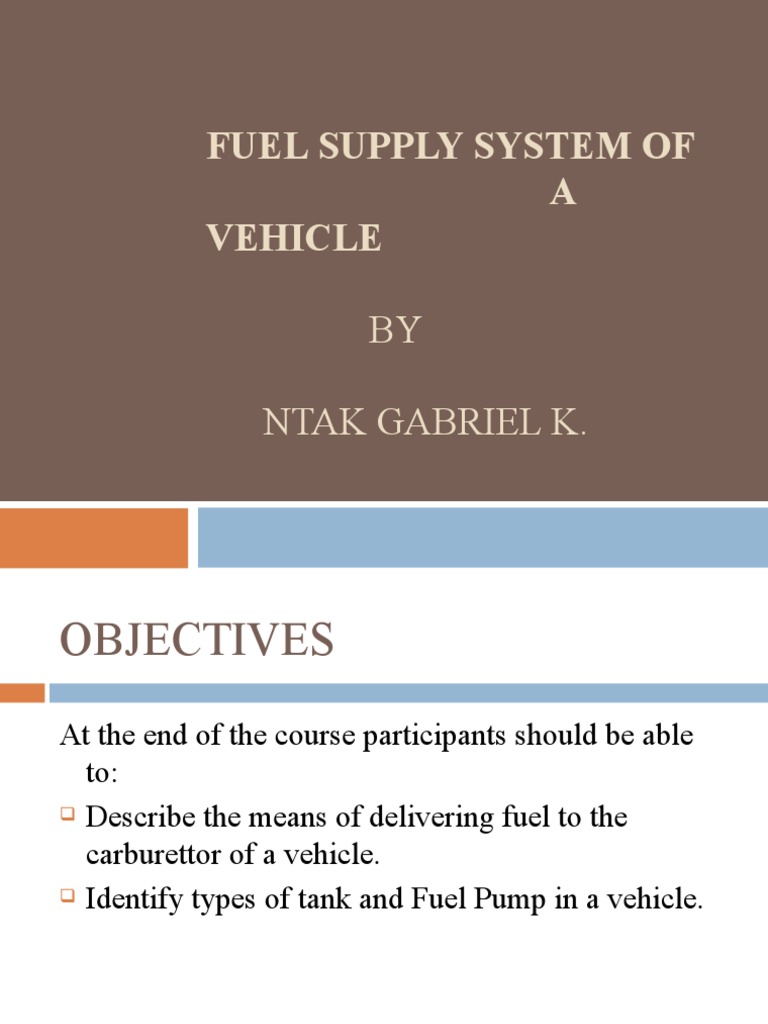 Vehicle Fuel Supply System Guide | PDF