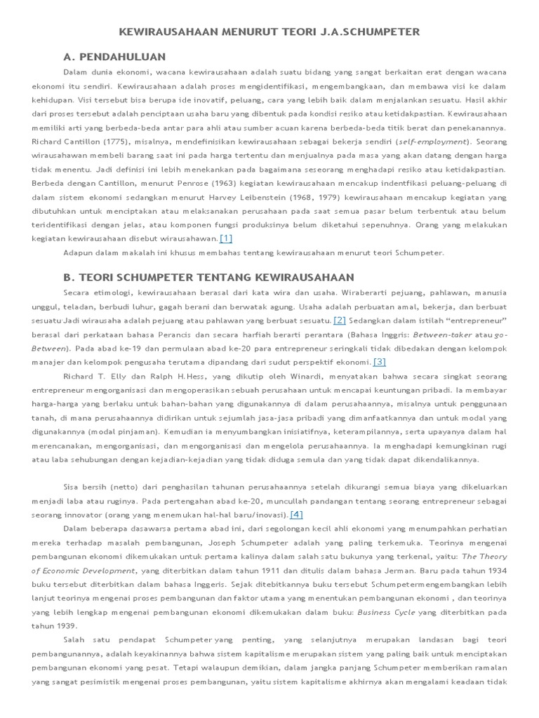 Teori Kewirausahaan Schumpeter | PDF | Ilmu Sosial