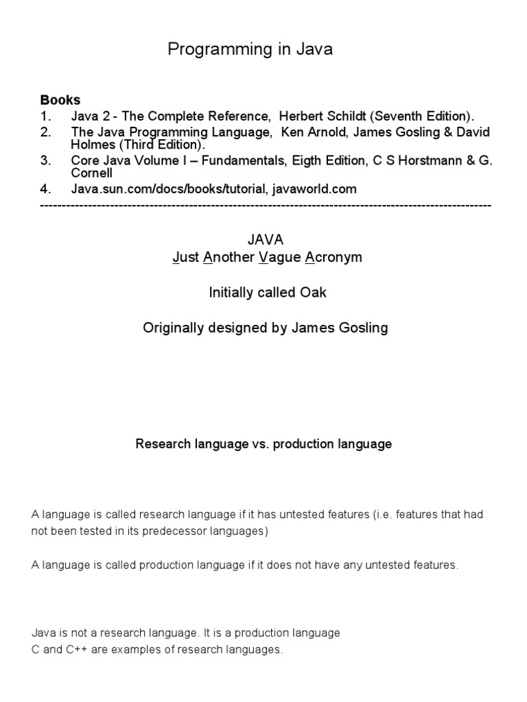 Programming In Java Pdf Class Computer Programming Method Computer Programming 