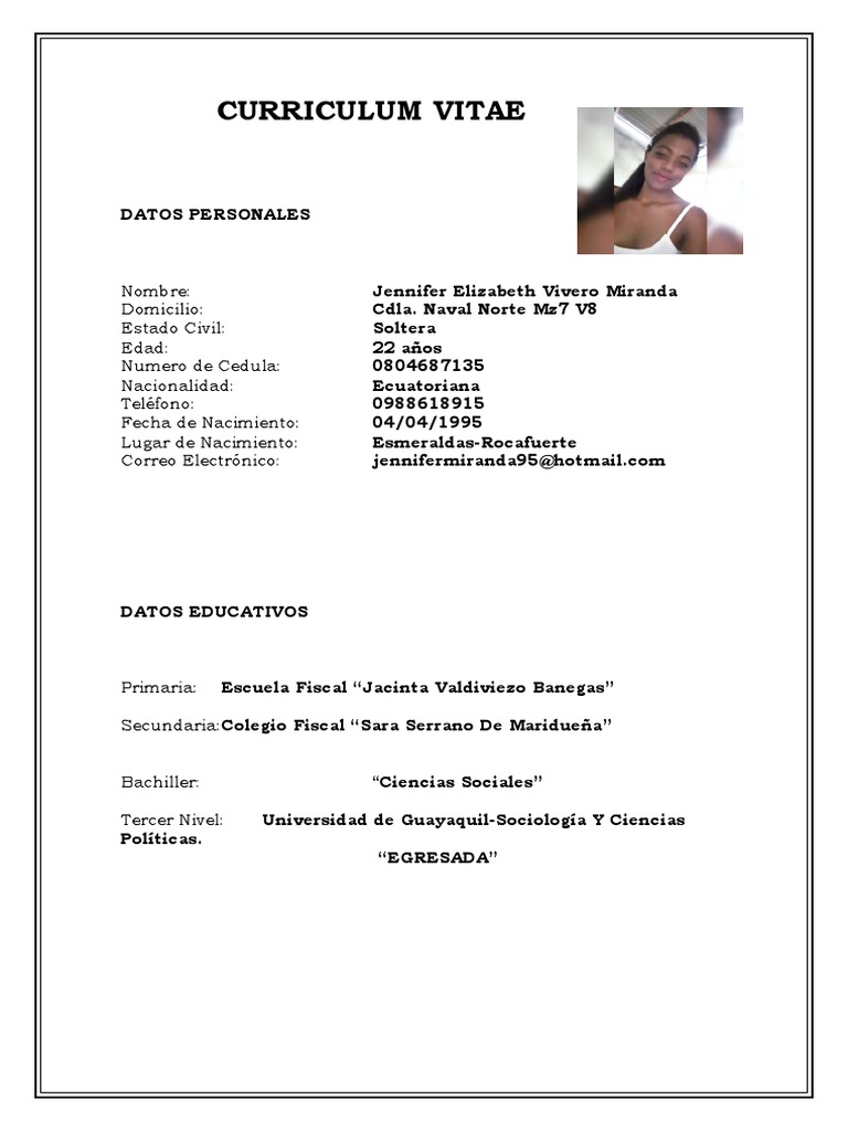 Curriculum Jennifer Vivero M | PDF