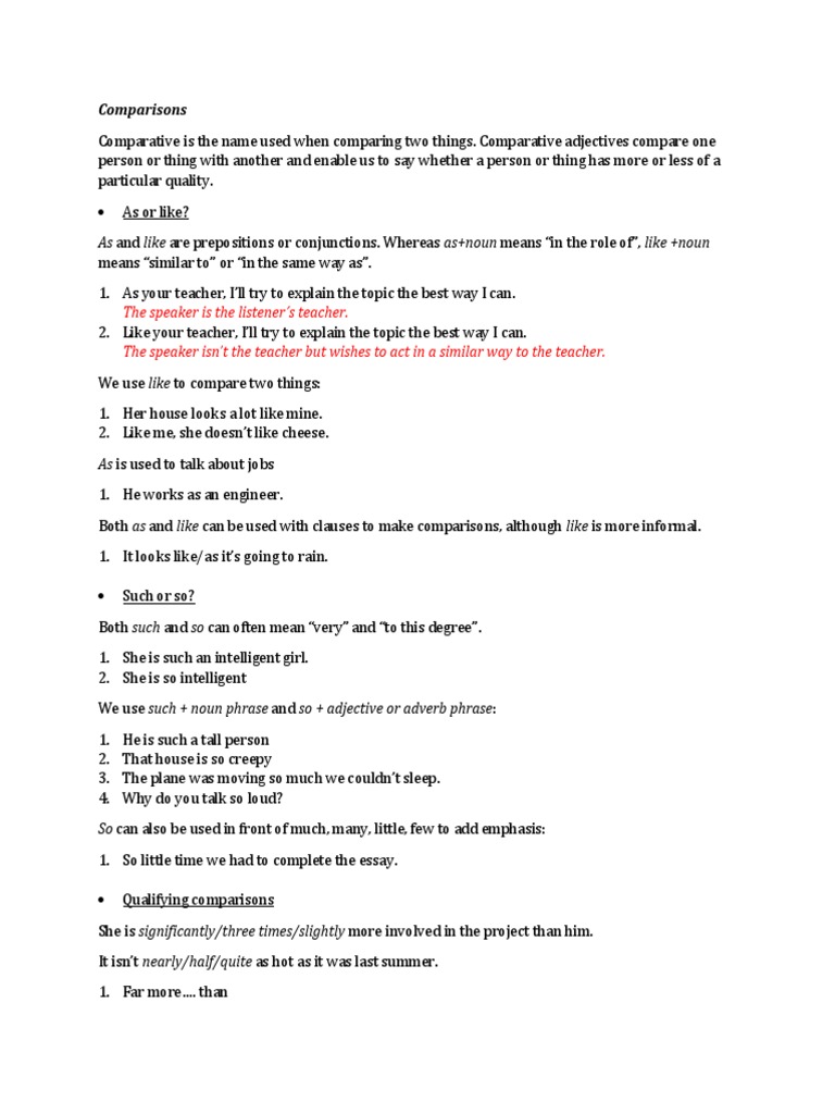 A Comprehensive Guide to Comparative Structures and Patterns in English ...