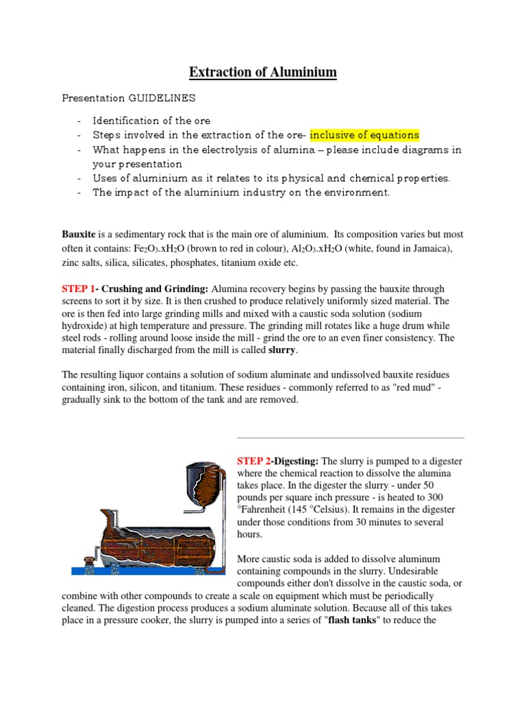 Aluminium Extraction | PDF | Aluminium Oxide | Sodium Hydroxide
