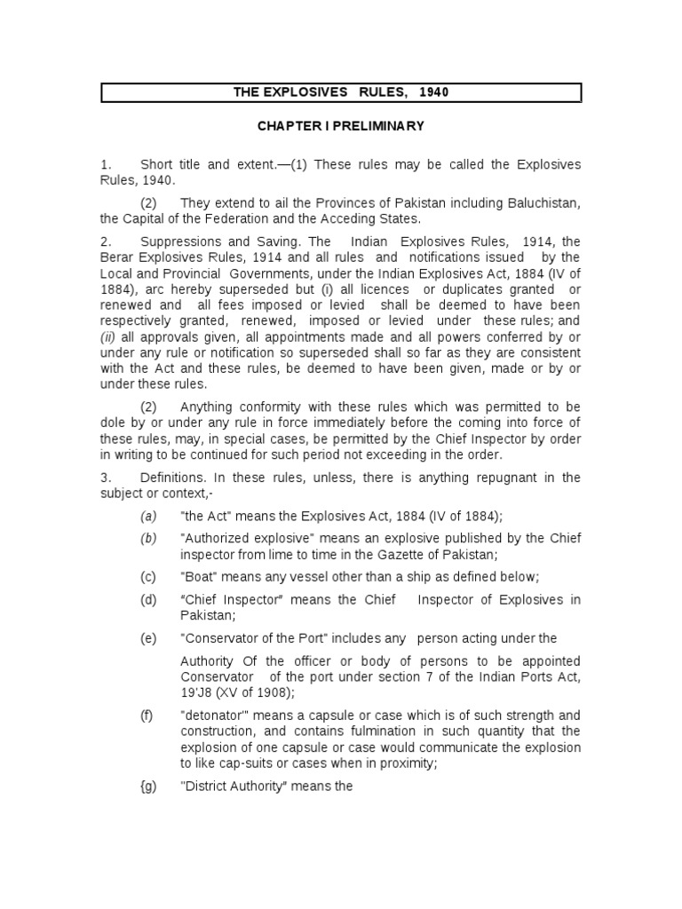 Explosive Rules 1940 PDF | PDF | License | Explosive Material
