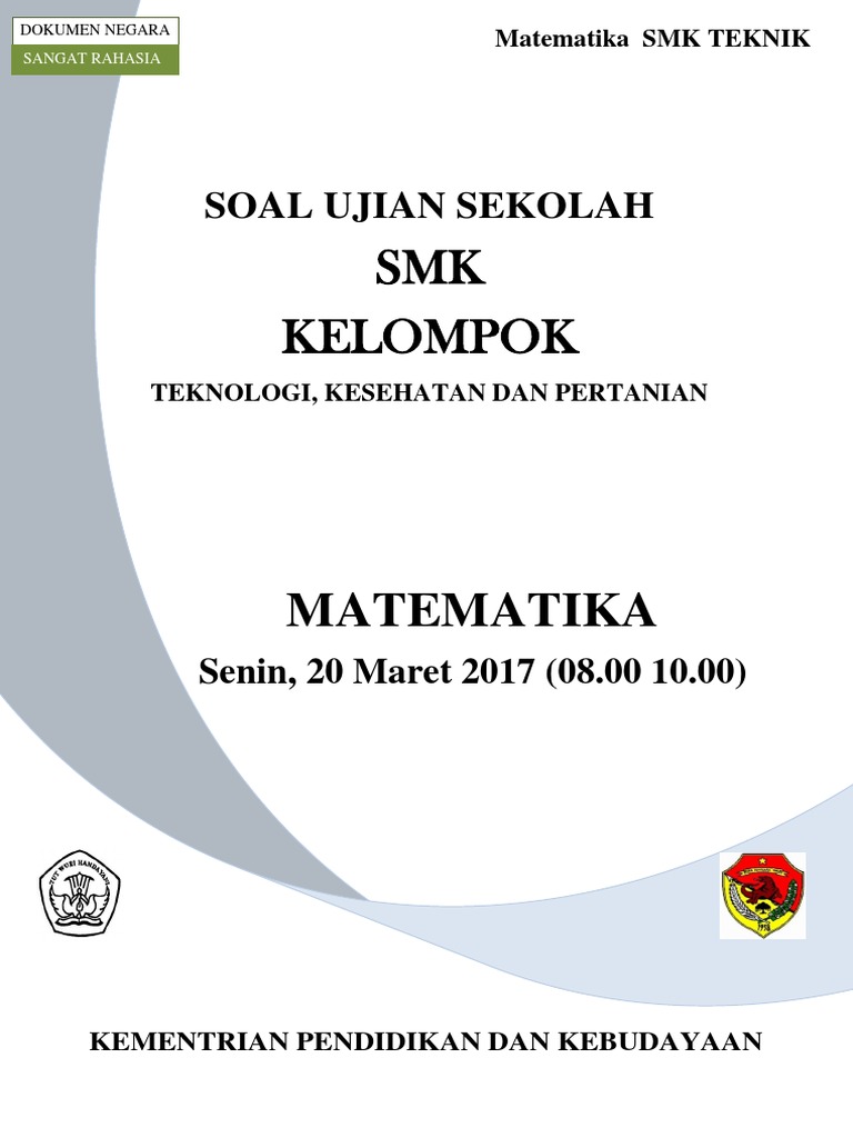 Cover Ujian Sekolah 2017 PDF | PDF