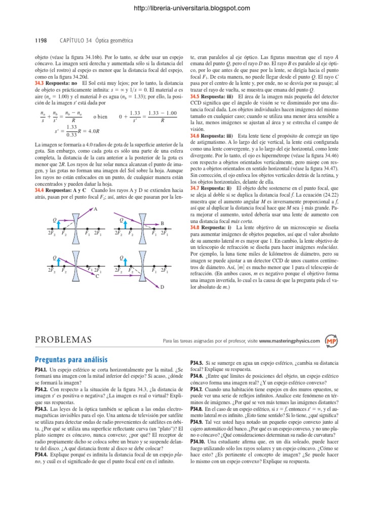 Prob Cap 34 | PDF | Lente de la cámara | Espejo