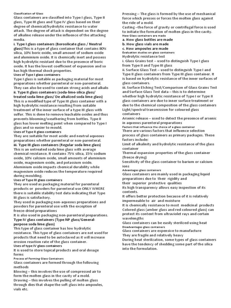 Classification of Glass | PDF | Glasses | Sodium Carbonate
