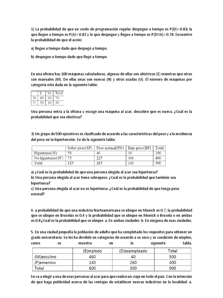 Ejercicios Prob | PDF