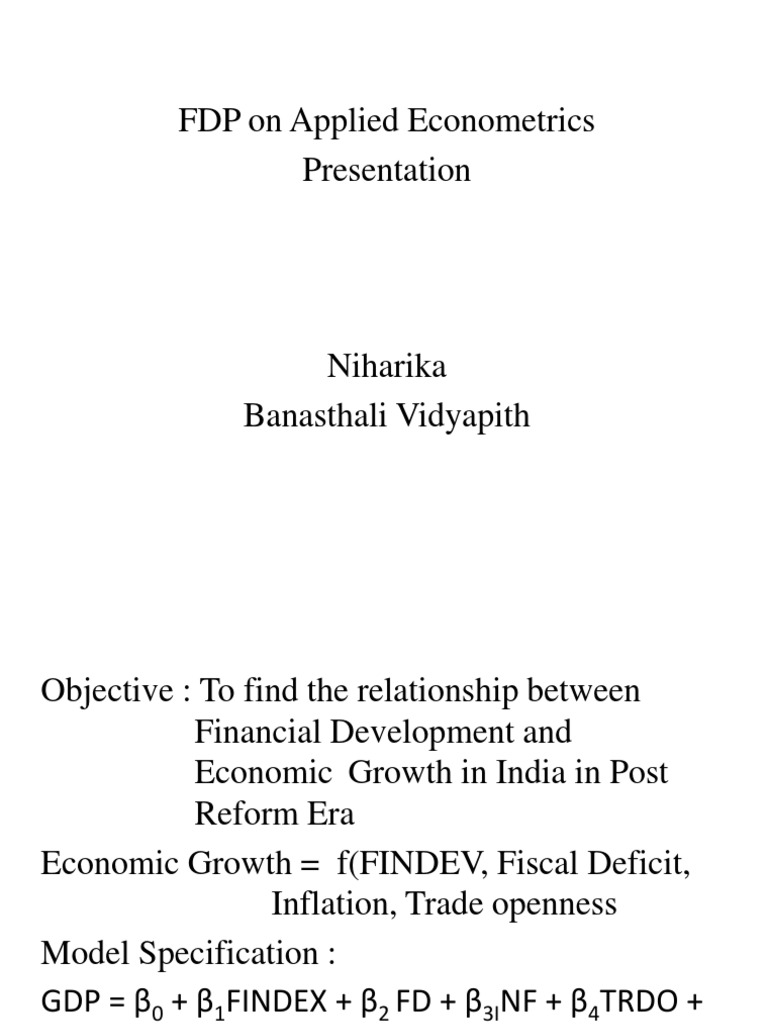 FDP On Applied Econometrics Presentation | PDF | Coefficient Of ...