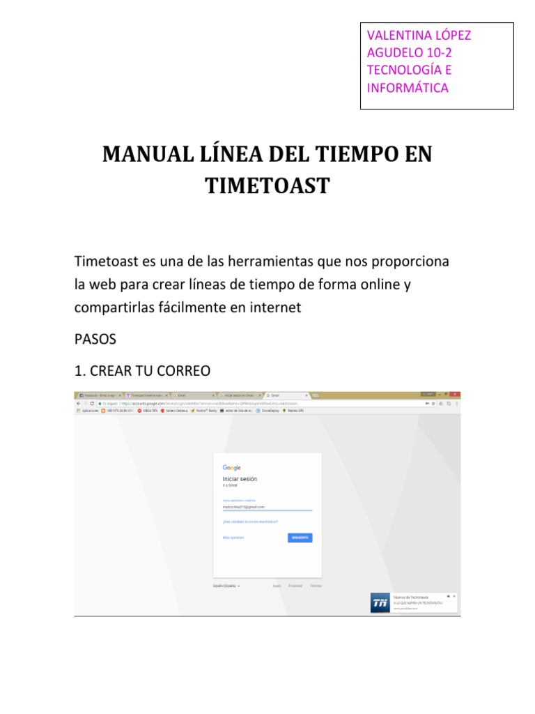 Manual Línea Del Tiempo en Timetoast PDF | PDF