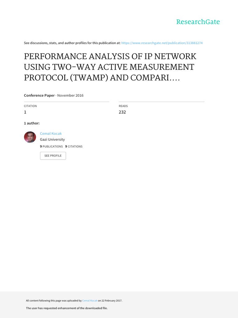 c7-Isites2016id232-Twamp Performance Analysis of Ip Network | PDF ...