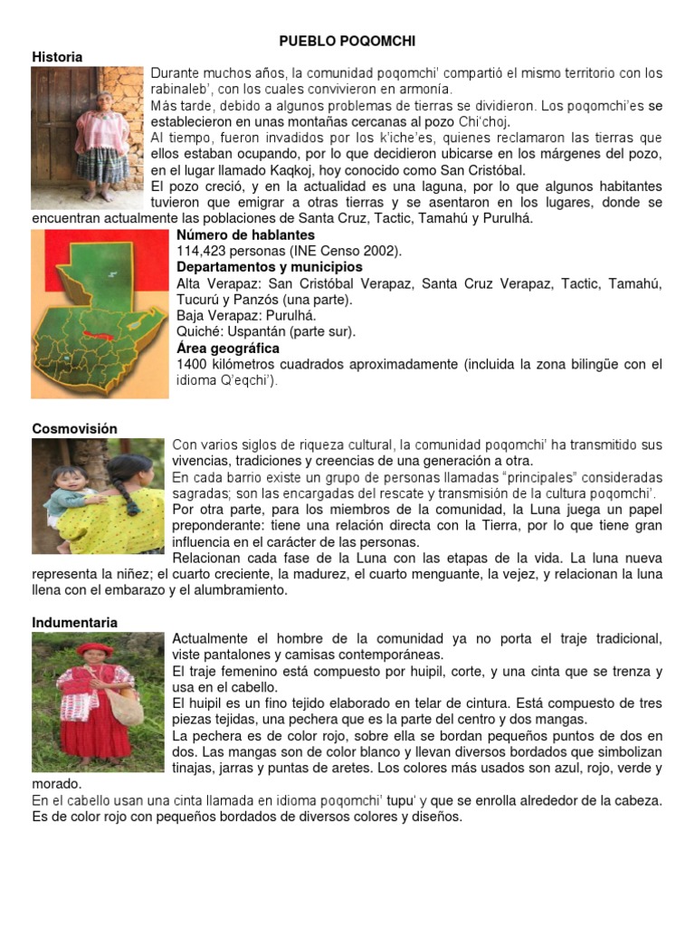 La historia y cultura de la comunidad poqomchi' | PDF