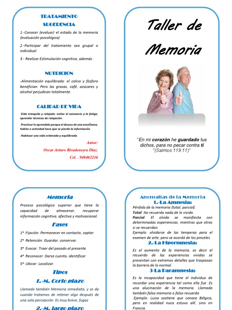 Triptico Memoria | PDF | Memoria | Sistema nervioso