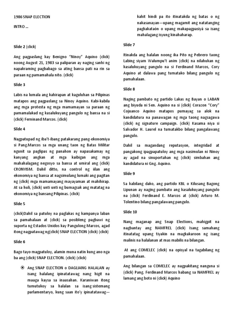 1986 Snap Election | PDF