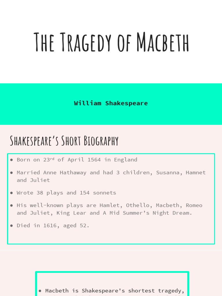 The Tragedy of Macbeth: William Shakespeare | PDF | Macbeth | William ...