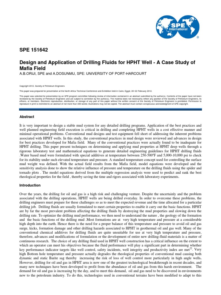 Design of DF in HPHT PDF | PDF | Oil Well | Rheology