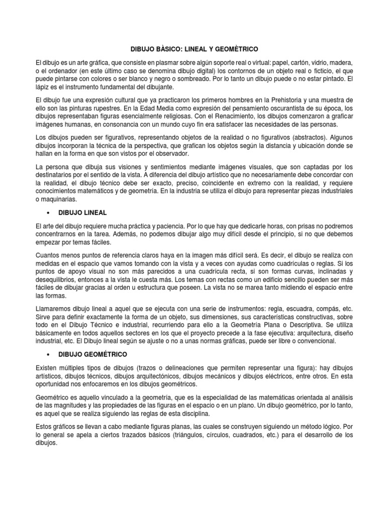 Dibujo Básico: Lineal y Geométrico | PDF | Dibujo | Dibujo técnico