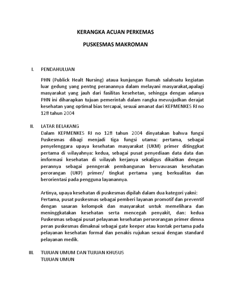Program Perkesmas (PHN) | PDF