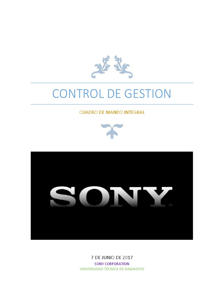 Misión y Visión de Sony Corporation | PDF | Sony | Electrónica de consumo