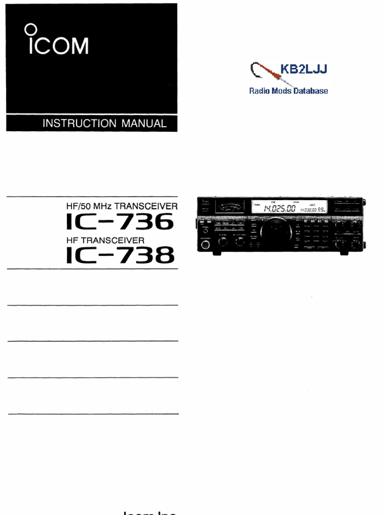 Icom IC-736 738 Instruction Manual | PDF