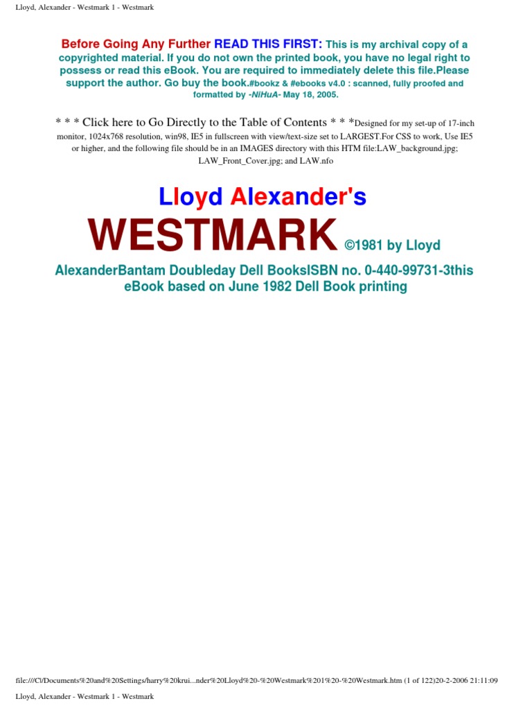 Alexander, Lloyd - Westmark 1 - Westmark | PDF | Books