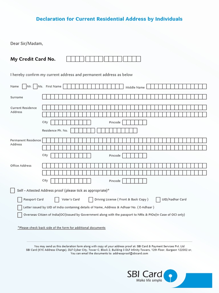 Address Changehfdfg Declaration Form | PDF | Government And Personhood ...