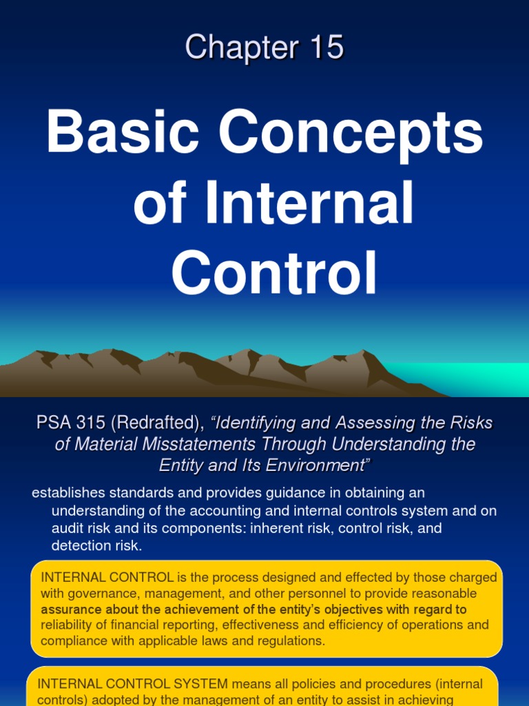 Chapter 15 Basic Concepts and Elements of Internal Control | PDF ...