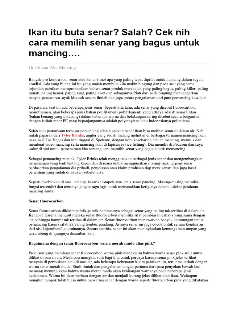 Ikan Itu Buta Senar | PDF | Seni & Disiplin Bahasa