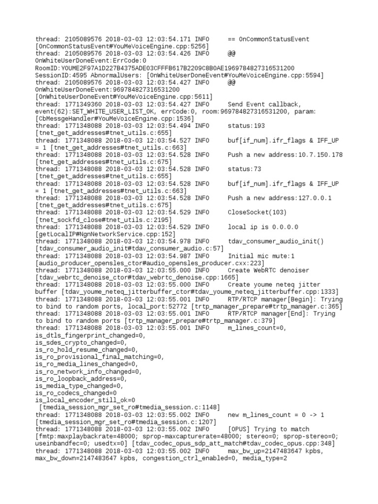 Ymrtc Log Bak | PDF | Network Architecture | Network Protocols