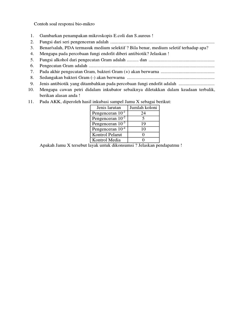 Contoh Soal Responsi Bio | PDF | Pengembangan Diri | Kesehatan Holistik