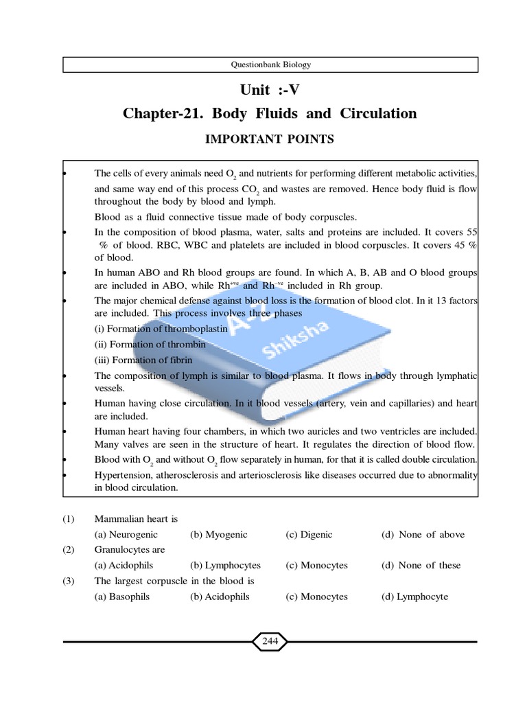 Body Fluids and Circulation | PDF | Atrium (Heart) | Heart