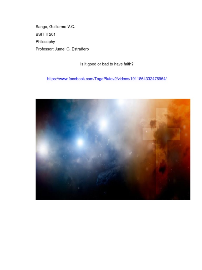 Sango, Guillermo V.C. Bsit It201 Philosophy Professor: Jumel G. Estrañero | PDF | Paul The ...