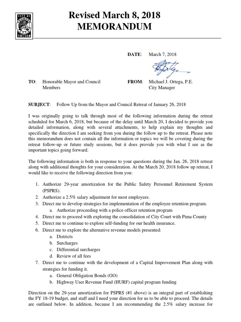 REVISED Retreat Follow Up Memo - 3.8.18Final | Turnover (Employment ...