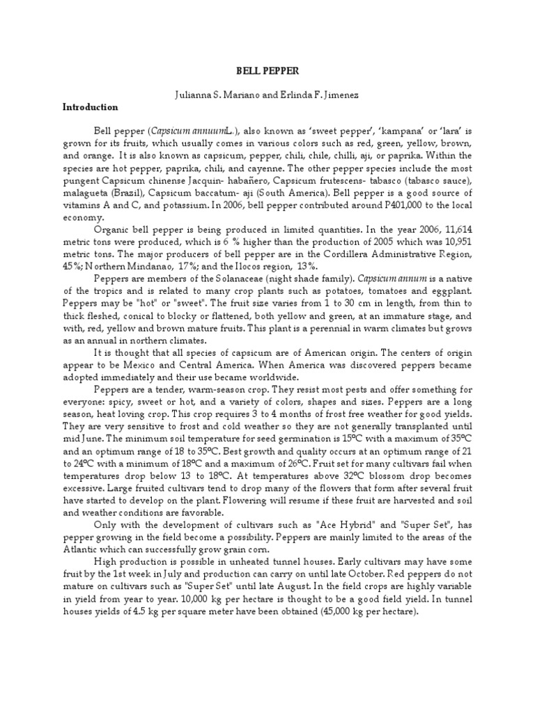 Bell Pepper | PDF | Chili Pepper | Capsicum