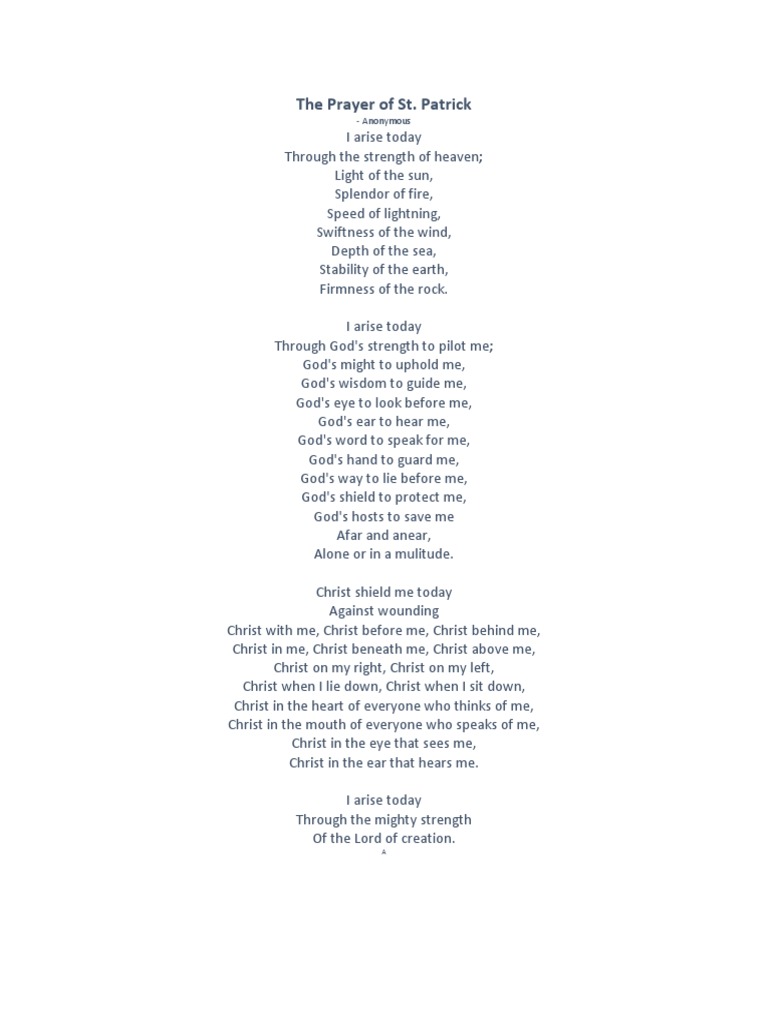 The Prayer of ST, Patrick | PDF